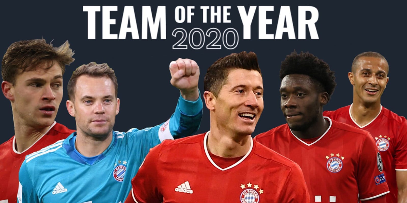 Five treble winners named in UEFA Team of the Year