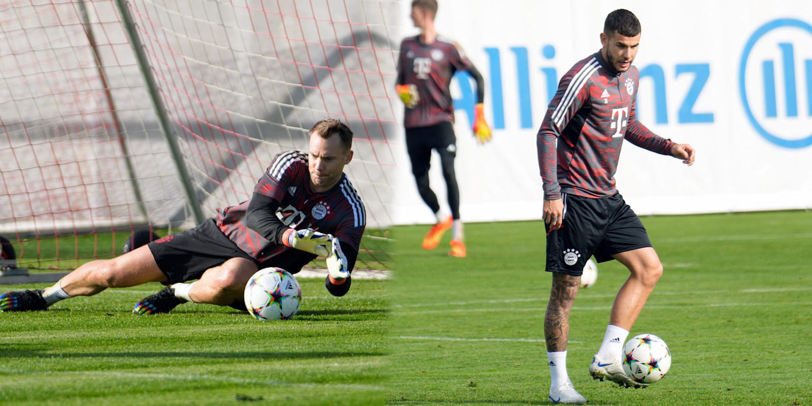 Neuer in goalkeeper training, Hernandez with the team