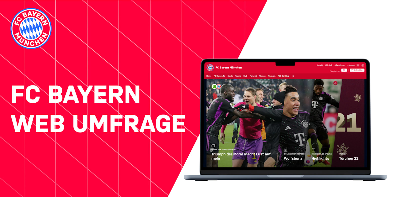 Umfrage zur Website des FC Bayern | Mitmachen & Gewinnen